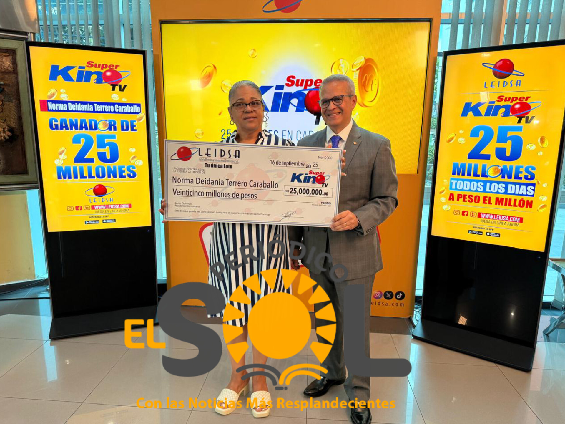 LEIDSA entrega 25 millones a dominicana residente en New York ganadora ...